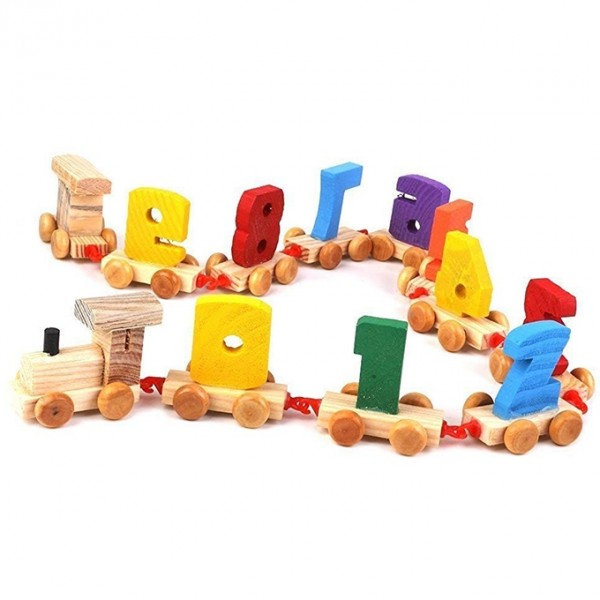 Wooden Digital Numbers Train Toy Kids Wood Set - Buyon.pk