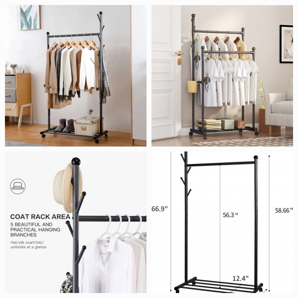 Double and Triple Pole Clothes Rack - Buyon.pk