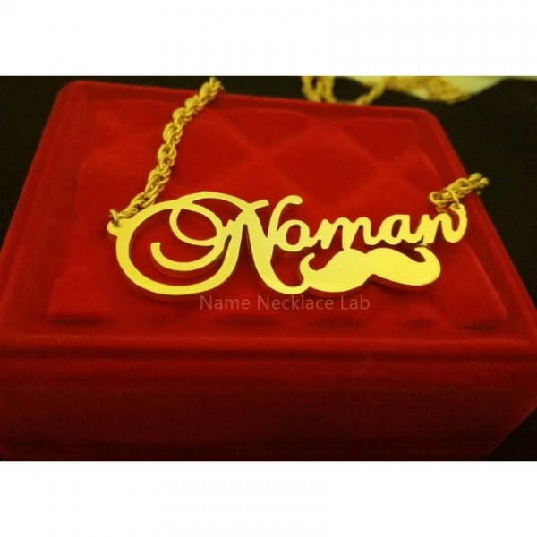 Original Chandi Special mustaches name necklace for him Ideal gift for ...