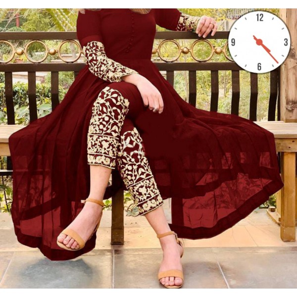 Stiched Long embroidery Maxi in different colors - Buyon.pk