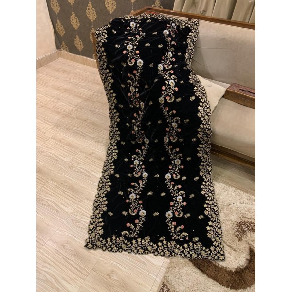 VELVET EMBROIDERED SHAWL - Buyon.pk