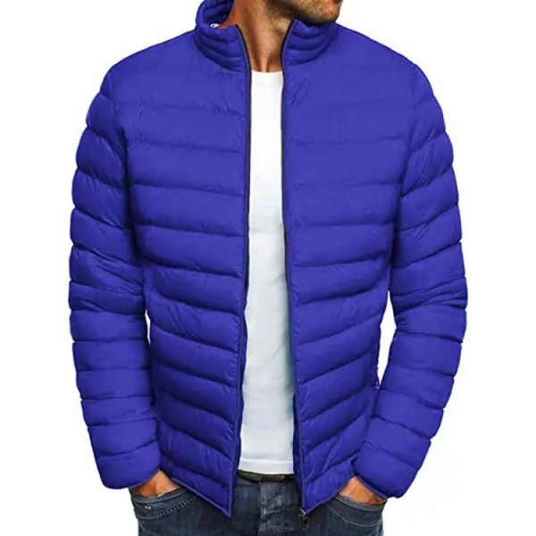 Mens Blue Down Jackets Winter Puffer Packable Bomber Jacket Water ...