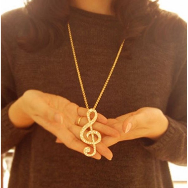 Buy Music Note Long Chain Pendant online in Pakistan | Buyon.pk