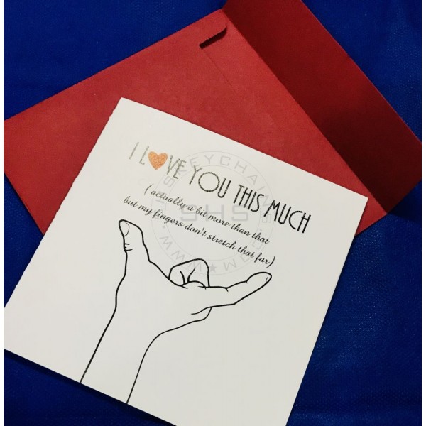 I Love you this much Greeting Card with Hand Printed hand - Buyon.pk