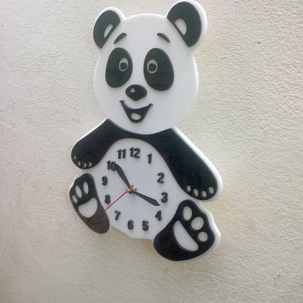 Panda Wall Clock for Kids Room - Acrylic - Buyon.pk