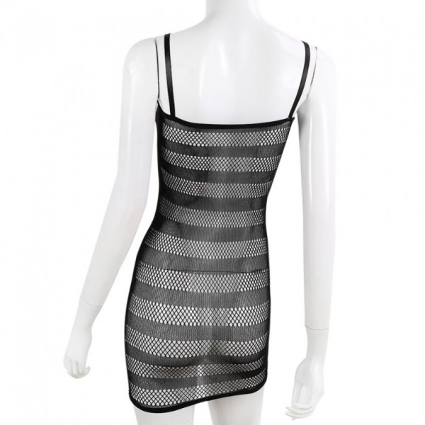 Fishnet Crotchless Dress Body stocking Black - Buyon.pk