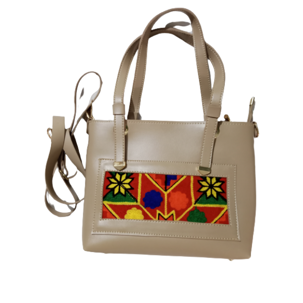 Handmade Leather Bag - Camel Color - Buyon.pk
