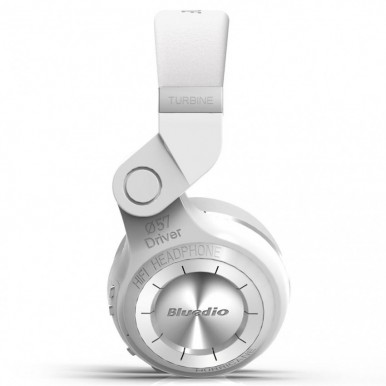 BLUEDIO T2 Plus - Turbine Wireless Bluetooth Headphone with Mic - White - Buyon.pk
