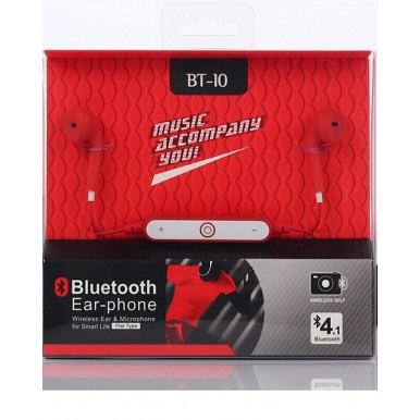BT-10 - Wireless Bluetooth 4.1 Sports Earphone Headset - Red - Buyon.pk