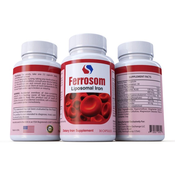 Liposomal Iron Dietary Supplement - 30 Capsules - Buyon.pk