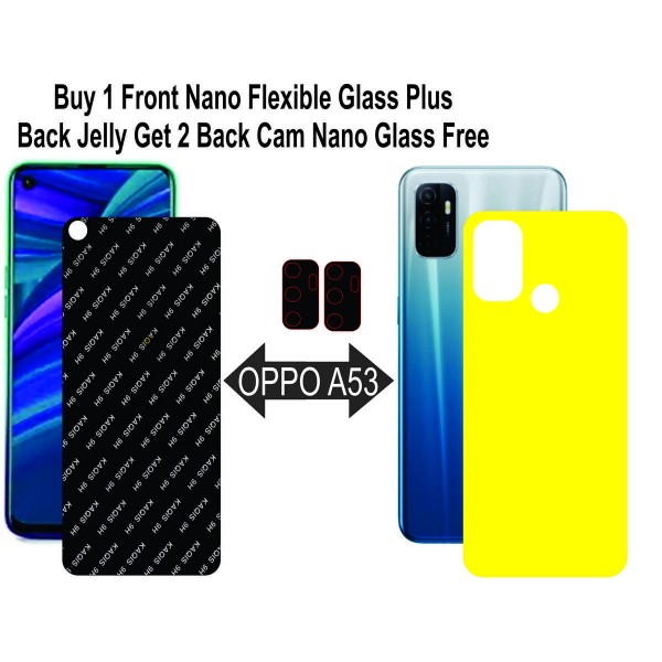 A53 Front Glass With Back Jelly Get free Camera Glass Pack of 4 - Buyon.pk