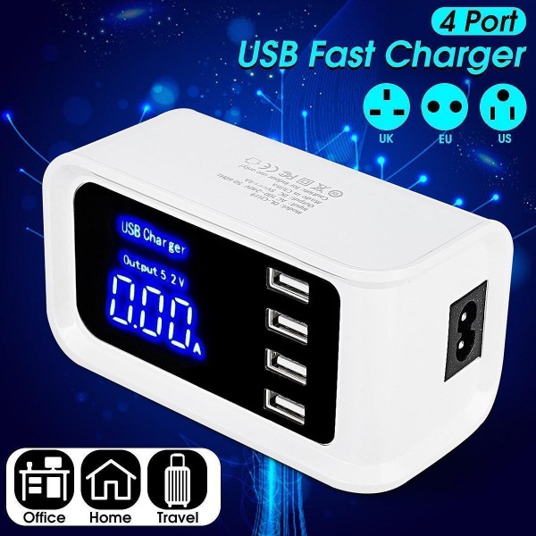Doolike Desktop 4 USB Ports LED Display Charging Station - Buyon.pk