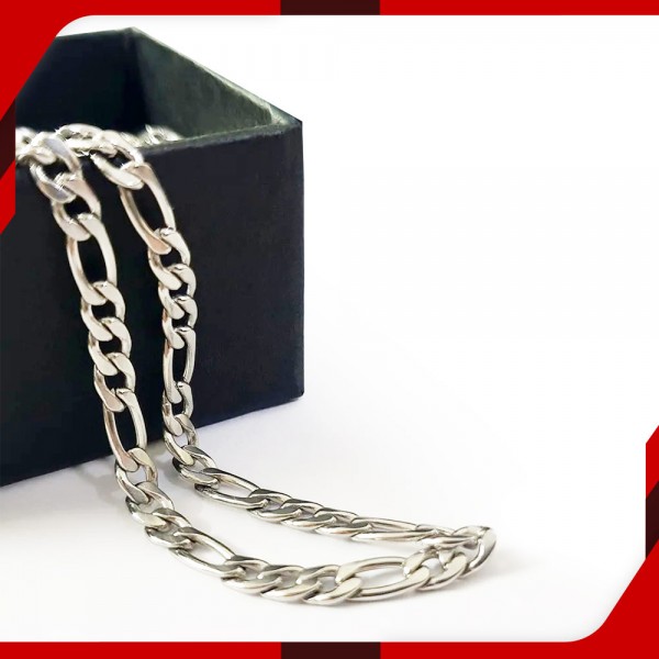 Fancy Figaro Silver Chain for Men - Buyon.pk