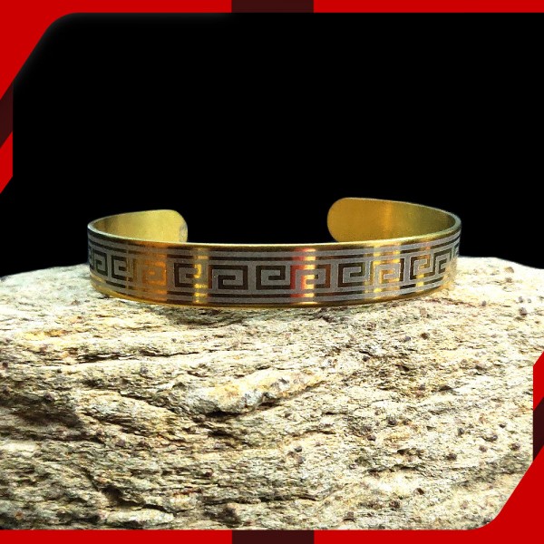 Branded Style Golden Bangle Bracelet for Men - Buyon.pk
