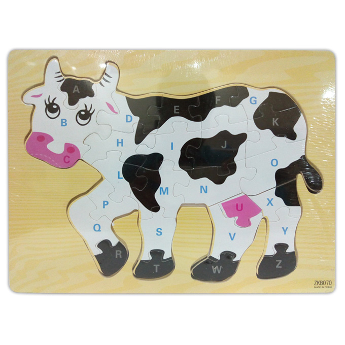 Buy Wooden Abc Puzzle - Cow shape wooden puzzles for kids online in ...
