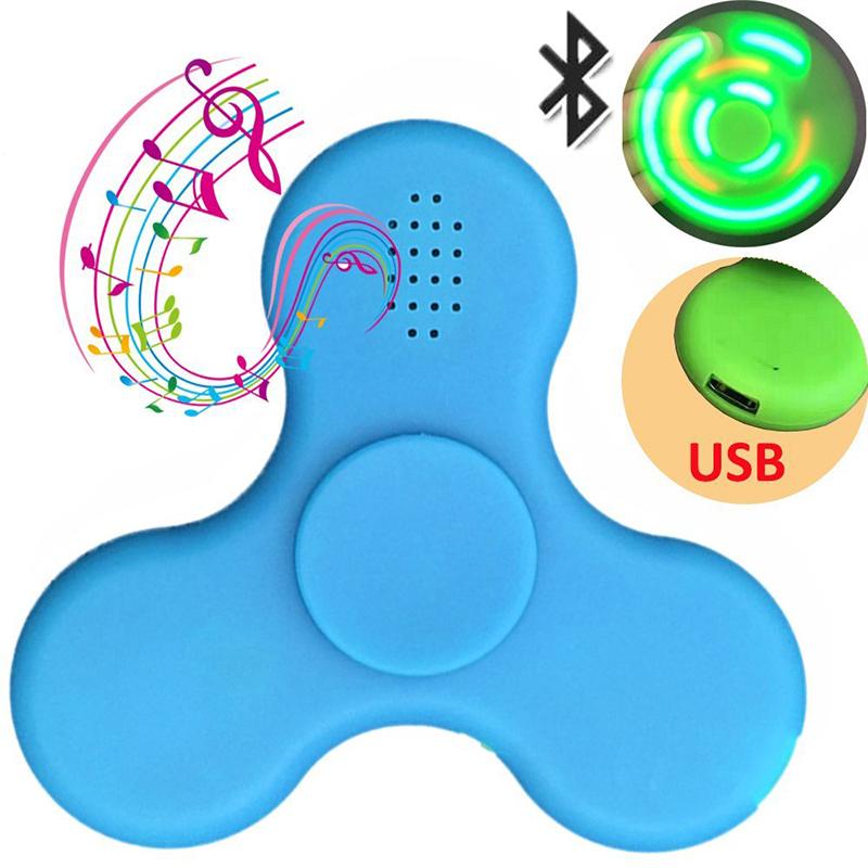 Buy 2PCS MINI Bluetooth Fidget Spinner with LED Light Hand Audio ...